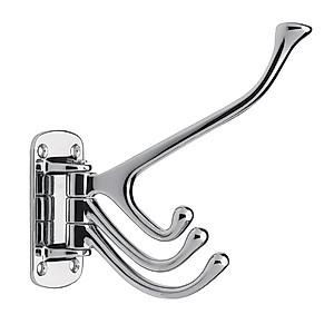 Franklin Brass Hinged Triple Pronged Hook, Chrome, 1 pack