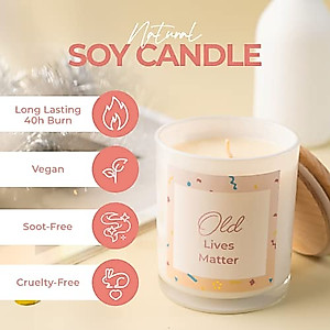 AROMEO Funny Gifts | Birthday Candles for Mom, Friends, Coworker, Sister, Cute Birthday Gifts (Old Lives Matter)