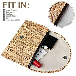 i-Keaui Straw Shoulder Bag for Women Woven Purse Clutch Straws Bags Women's Handbags Summer Beach Envelope Wallet