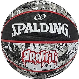 Spalding Graffiti Rubber Basketball Official Full Size 7 (Black-Red)