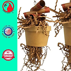 Bonka Bird Toys 3868 Money Pot Small Medium Bird Toy Treat Box Foraging Paper Chew Coin Tube Shred Cockatiel Parakeet Conures and Other Similar Birds