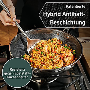 HexClad Hybrid Nonstick 12-Inch Wok, Stay-Cool Handle, Dishwasher and Oven Safe, Compatible with All Cooktops, Induction Ready