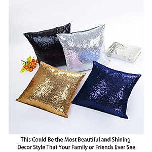 ShinyBeauty Throw Pillow Cases 2 Pack 12X12-Silver Sequin Pillow Cover Sofa Pillow Cases Sparkly Pillow Covers Designer Pillow Sequined Pillow Cover Decorative Pillows for Bed