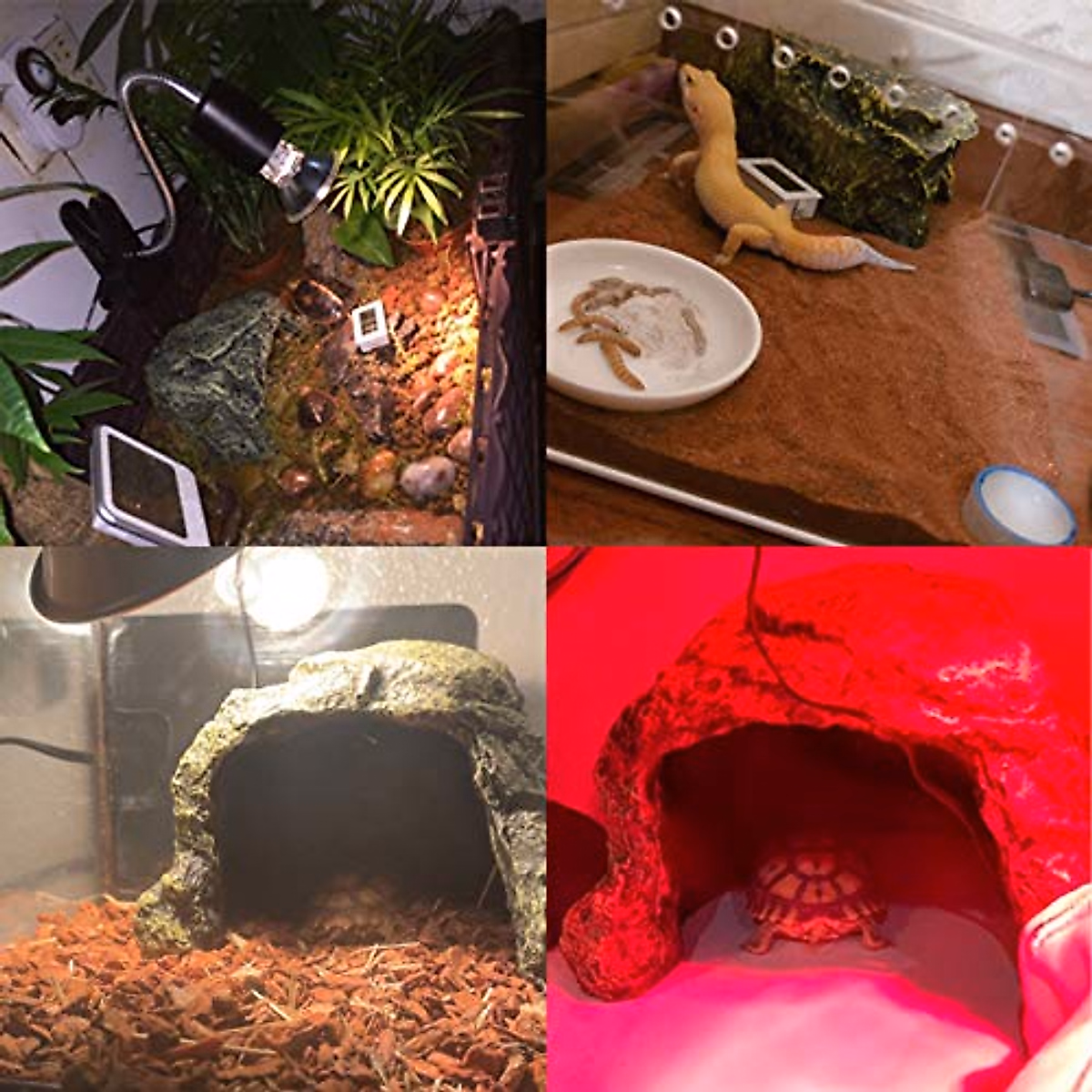 Reptile Rock Hideout Lizard Hide Cave Box Turtle Habitat Accessories for Spider Gecko Chameleon Bearded Dragon Snake