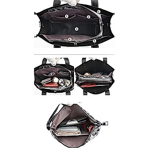 Shoulder Bag for Women Zebra Print Cows Deer Pattern PU Tote Purse Satchel Handbag Matching Clutch (Zebra print),Black and White