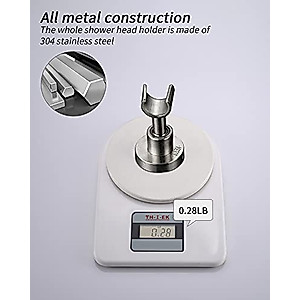 PHASAT Handheld Shower Head Holder Adjustable 304 Stainless Steel Handheld Shower Head Bracket Holder Wall Mount,Shower Wand Holder Brushed Nickel,A13021N