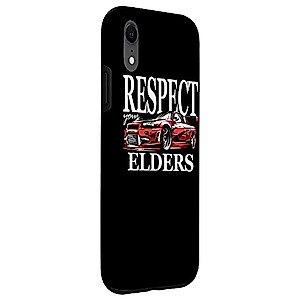 iPhone XR Retro Racer Respect Your Elders, Mens Vintage Tuner Car Case