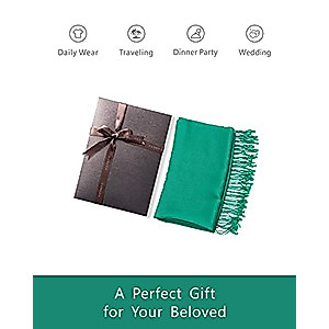 EURKEA Women's Scarf Pashmina Silky Soft Shawls Wraps Stole for Evening, Wedding and Gift, Green