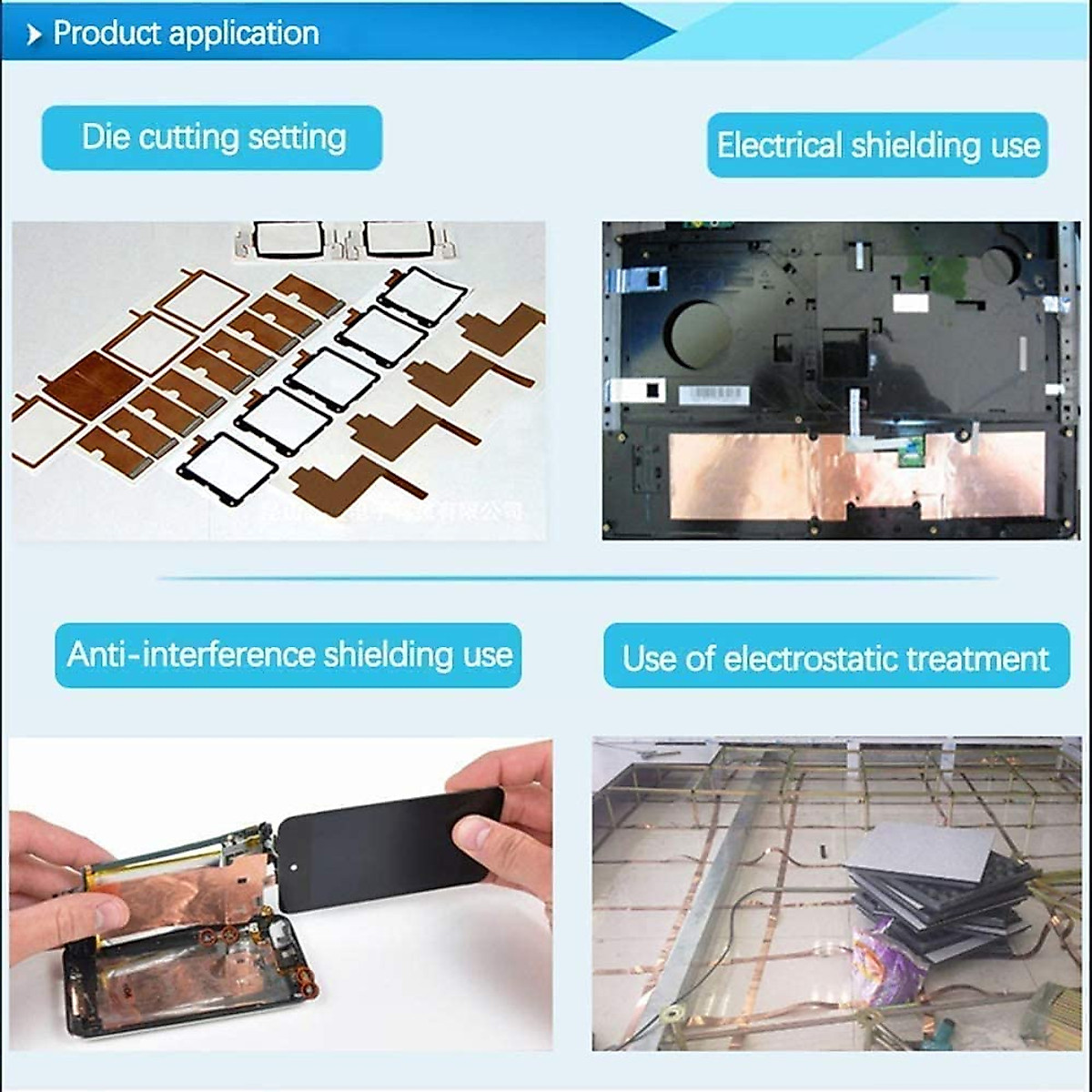 AIYUNNI Copper Foil Tape (1/2-inch x 33 FT) with Double-Sided Conductive Adhesive for Guitar & EMI Shielding,Stained Glass Making,Electrical Repairs,Paper Circuits,Soldering,Grounding,DIY Copper Tape