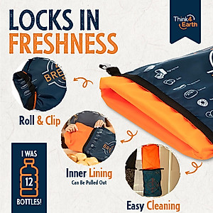 Think4Earth - (2 Pack) Bread Bag - Reusable freezer bread bag for homemade bread maker gift giving - Bread Container for Sourdough Loafs Storage, Large Bread Bags for Homemade Bread with Lining