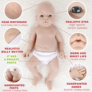IVITA 19 inch Full Silicone Realistic Reborn Baby Boy Doll, Not Vinyl, Weighted Body, Imaginative Play