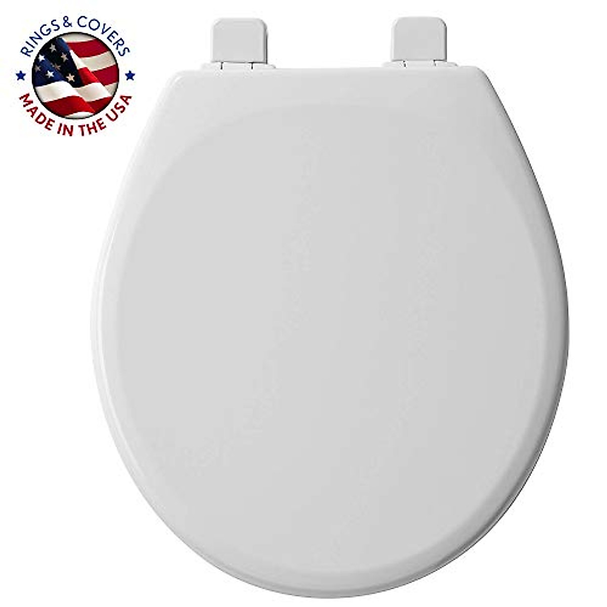 MAYFAIR 843SLOW 000 Lannon Toilet Seat will Slow Close and Never Loosen, ROUND, Durable Enameled Wood, White