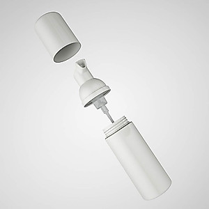 EVERGD 2oz/60ml Plastic Foam Dispenser Bottle | Mini Foaming Pump Dispenser Empty - for Refillable Travel Hand Soap Foaming, Shampoo, Castile & BPA Free (16) White