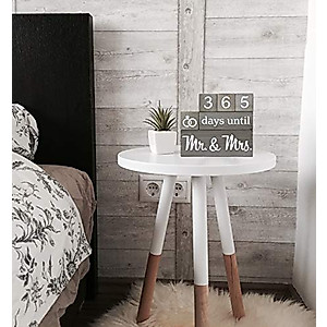 Wedding Countdown Calendar Wooden Blocks - Engagement Gifts - Bride to Be - Bridal Shower Gift - Engaged - Engagement Gifts for Couples - Rustic Gray with White Numbers