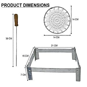 ANSHEZ Small Barbeque Grill Stand For Gas Stove | Gas Tandoor Grill For Home | Foldable Chhota Tandoor with 2 Skewers & 1 Jali |Free Standing | Gas powered