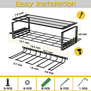 Tafatee Power Tool Organizer Wall Mount,Separate Design 3 Layers Cordless Tool Organizers and Storage Drill Holder Heavy Duty Metal Tool Shelf Utility Storage Rack for Tool Room Workshop Garage Perfect for Dad Father's Day Gifts(2 Pack)