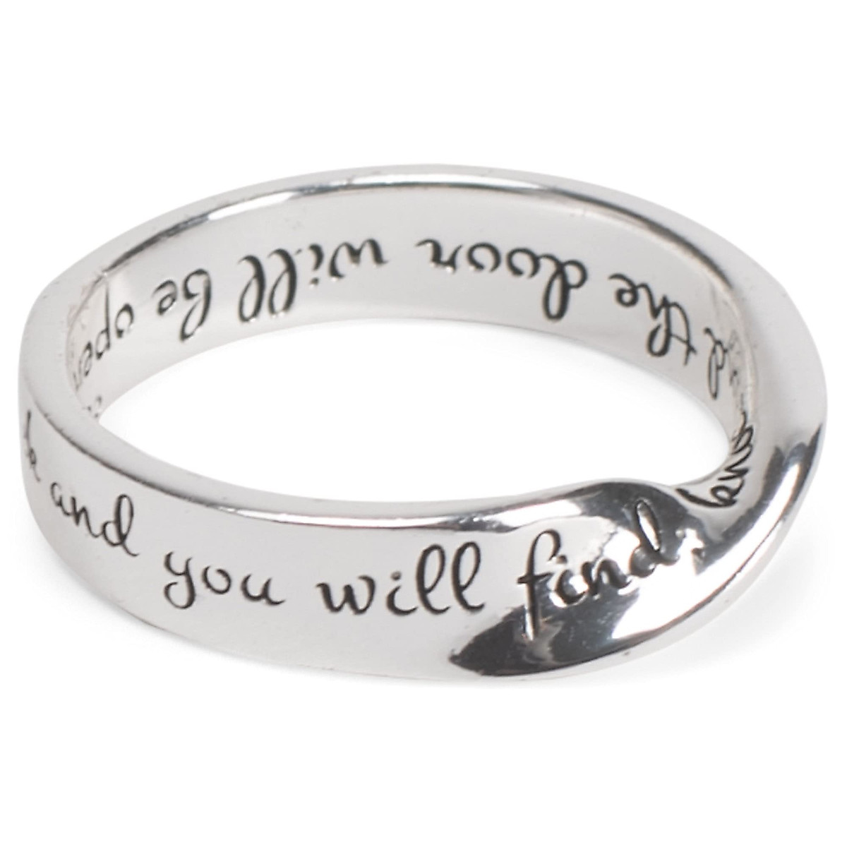 Dicksons Shall Be Given Silver Plated Size 8 Stainless Steel Wide Mobius Ring