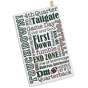 DII Football Decorations for Home & Kitchen Game Day Party Décor, Dishtowel Set, 18x28, Eat Drink Watch, 3 Piece