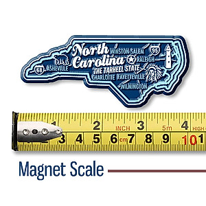 North Carolina Premium State Magnet by Classic Magnets, 2.5" x 1.6", Collectible Souvenirs Made in The USA