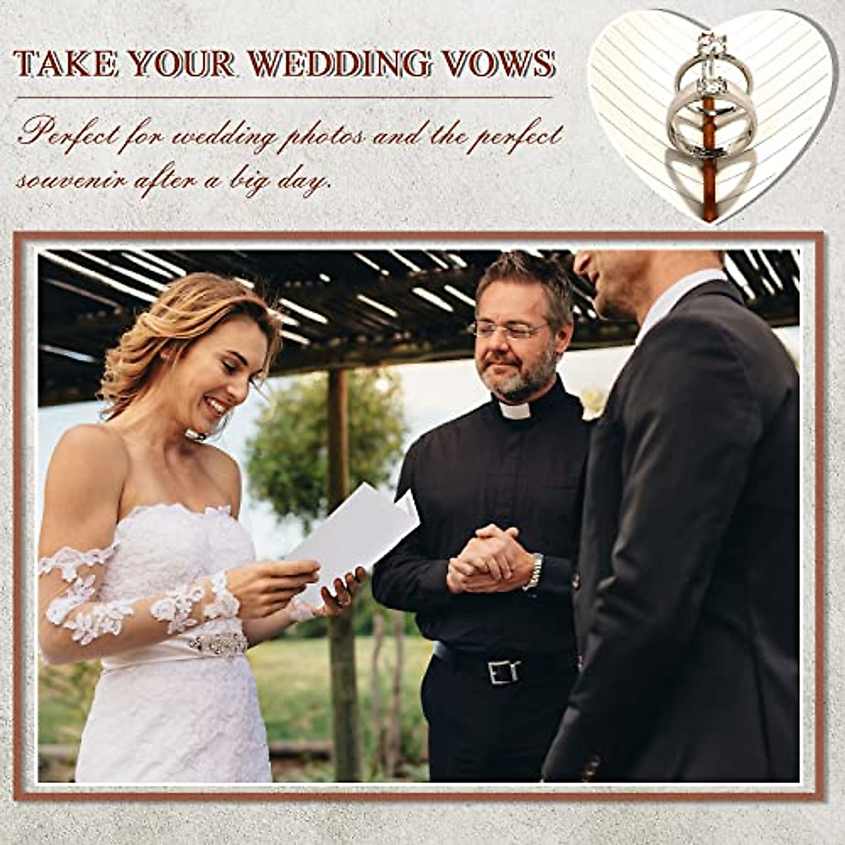 2 Pcs Wedding Vow Books His and Hers Vow Books Vow Notebook for Wedding Vows Journal Wedding Day Officiant Book 5.9 x 3.9 Inch, Bridal Shower Gifts, Wedding Keepsake, 50 Pages/Pcs (White, Brown)