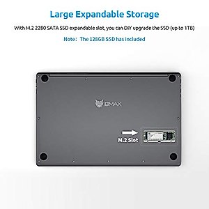 Bmax X15 Laptop Computers, 15.6" FHD (1920 x 1080) Display, Celeron 4120 up to 2.6 GHz, 8GB DDR4, 256GB SSD Storage, HDMI, Webcam, WI-FI, Windows 10 - Space Grey