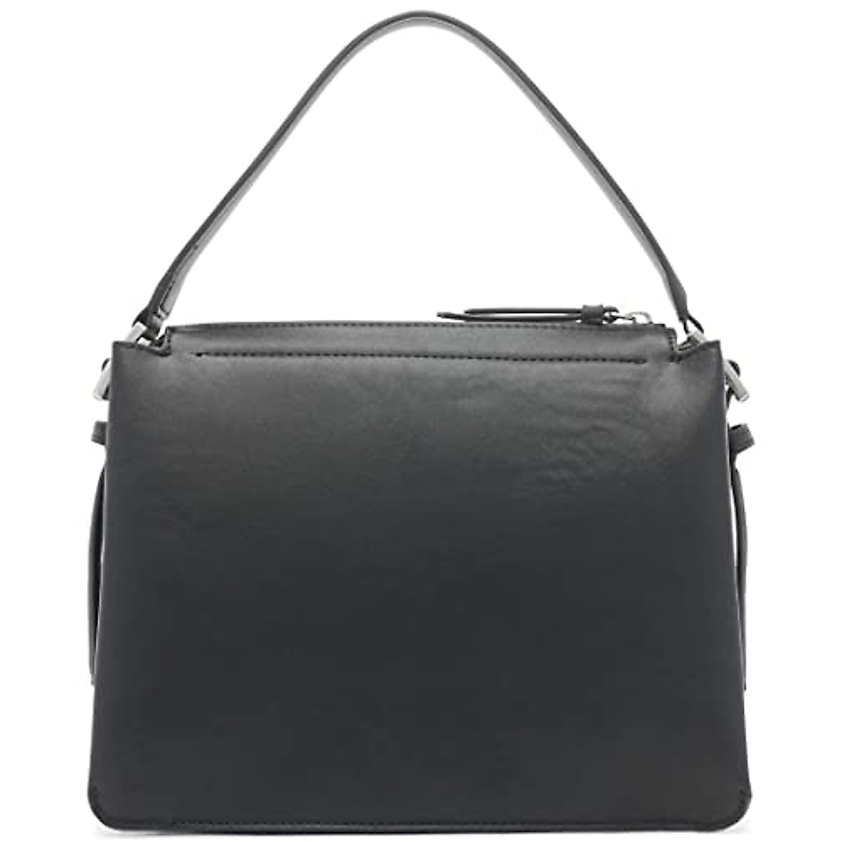 Calvin Klein Hazel Top Zip Organizational Crossbody, Black/Silver