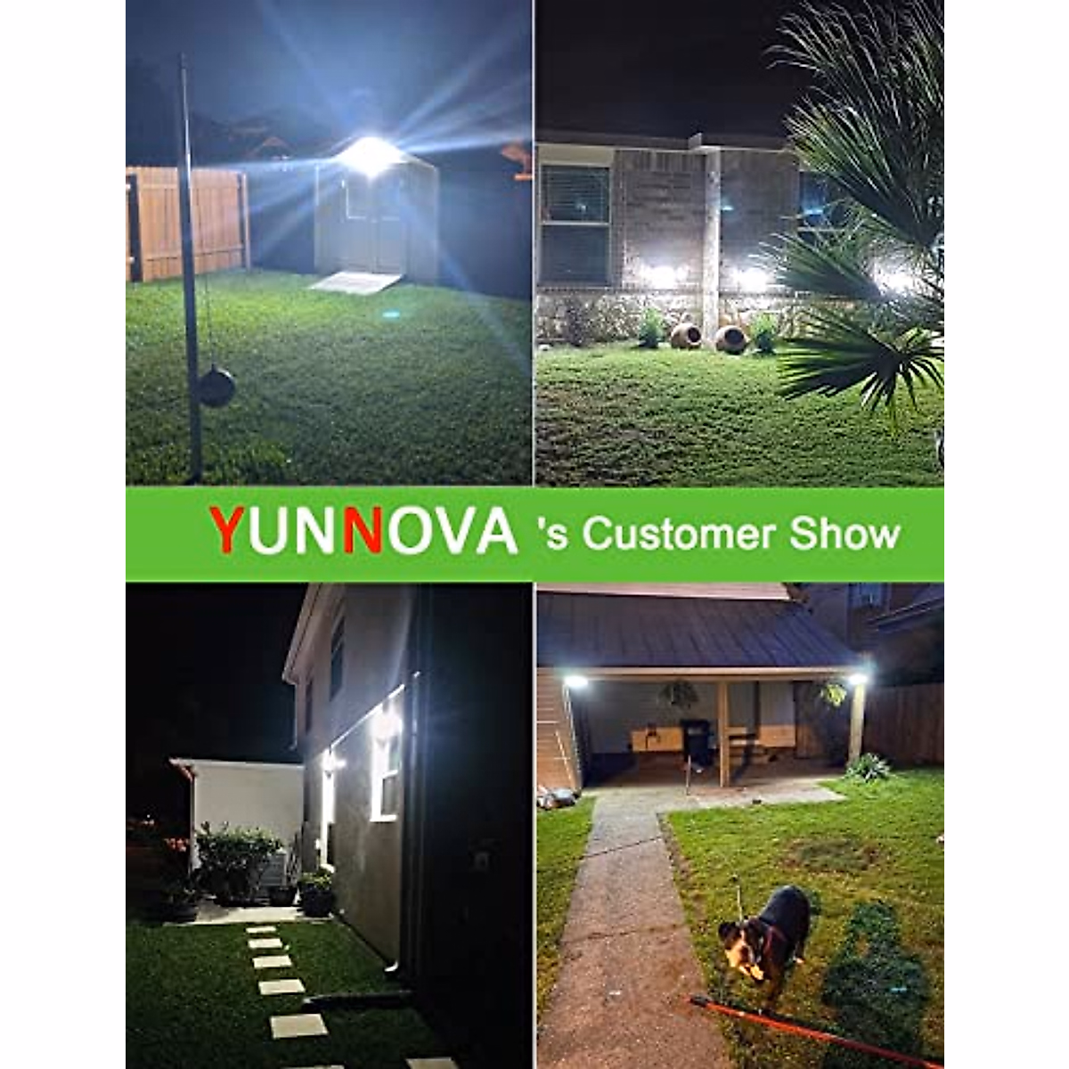 YUNNOVA Solar Outdoor Lights - Motion Sensor Outdoor Lights with 3 Heads Reflector Wireless Illumination Security Flood Lights with 270° Wide Angle,IP65 Waterproof,Wall Light for Garden Patio Garage