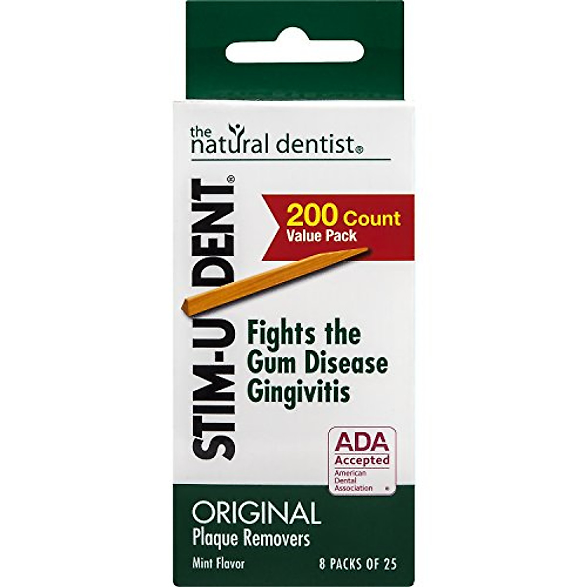 Stim-U-Dent Original, The Un-Plastic Plaque Removers, Mint-Flavored, 200 Count Box (Pack of 6)