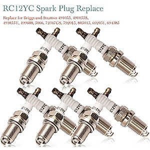 RC12YC Spark Plug for RC12YC Compatible with Briggs & Stratton 491055 491055S 491055T 72347GS 72347 805015 M78543 for Kohler 12 132 02, 12 132 02-S, 25 132 12-S (Pack of 10)