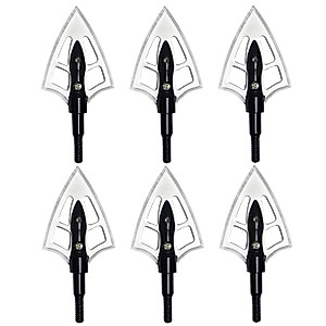 12Pcs Stainless Steel 100 Grain Broadheads 2 Blades Hunting Tips for Crossbow Compound Bow Archery Hunting