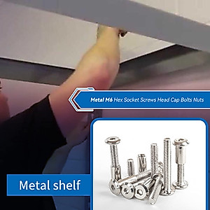 M6 x 16mm/20mm/25mm/30mm/40mm 140Pcs Hex Socket Screws Head Nuts with 1Pc Allen Wrench