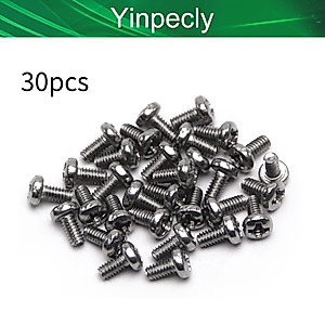 Yinpecly M2-0.4 x 4mm Machine Screws Metric Pan Head Phillips Drive Cross Head Screw 304 Stainless Steel Full Thread Fasteners Bolts Silver Gray 30Pcs Electrical Screws