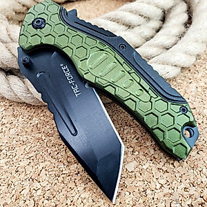 8.5 Tactical Open Folding Pocket Knife Tanto Blade Outdoor Survival Hunting Knife for Camping by Survival Steel