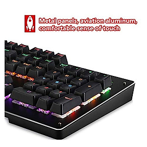 Blue Switch Mechanical Gaming Keyboard - Backlit Wired Gaming Keyboard - 104 Standard Keys - PC Gaming Keyboard for Windows Computer Gamers