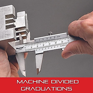 Starrett Master Vernier Caliper with Hardened Stabilized Bars, Satin Chrome Finish and Screw-Type Adjusting Spring Nut - 0-12" Range, .001" Graduations - 123Z-12