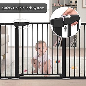 Derson 29.93"-51.5" Extra Wide Baby Gate for Stairs and Doorways, Auto-Close Safety Dog Gates for The House, Easy Walk Thru Baby Child Gate for Kids and Pets