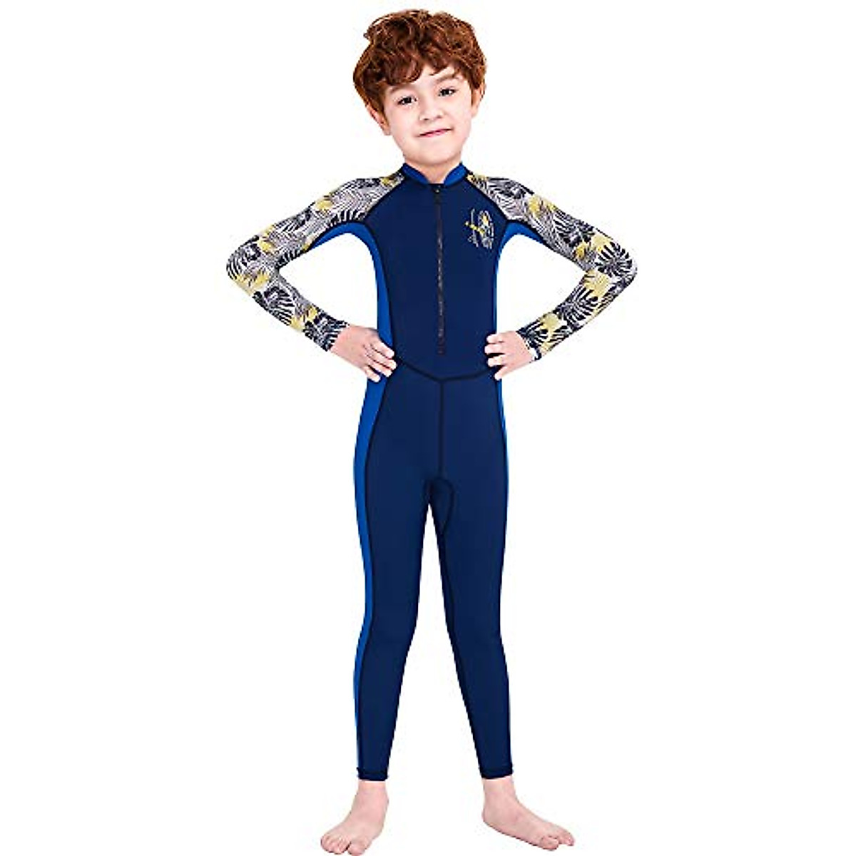 Full Cover Wetsuit for Toddler Quick Dry Thermal Swimsuit Sun UV Protection Bodysuit Zip Stretch Wet Suits for Diving Swimming