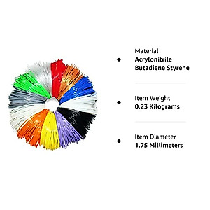 3D Pen Filament Refills - 1.75mm ABS Printer Refill Pack - 240 Linear Feet in 20 Foot Lengths Per Color - 80 Stencil E-Book & Bonus Glow in The Dark Color Included by 3D Artist Supply