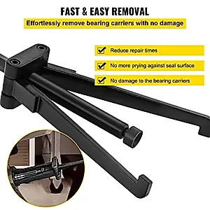 VEVOR Lower Bearing Carrier Puller, Compatible with Yamaha, Johnson, Evinrude, Honda, Mercury, Robust Steel Marine Lower Bearing Puller with Adjustable Arms, Works for Lower Carrier Bearing Removing , Black