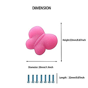 CcHhyyt Soft Rubber Butterfly Shell Heart Shape Knobs for Kids Girls Boys Cabinet Handle pulls Drawer Knobs for Kids Room Cabinets Closets Toy Organizer Box Bookcase 6pcs/Set (Pink Butterfly)