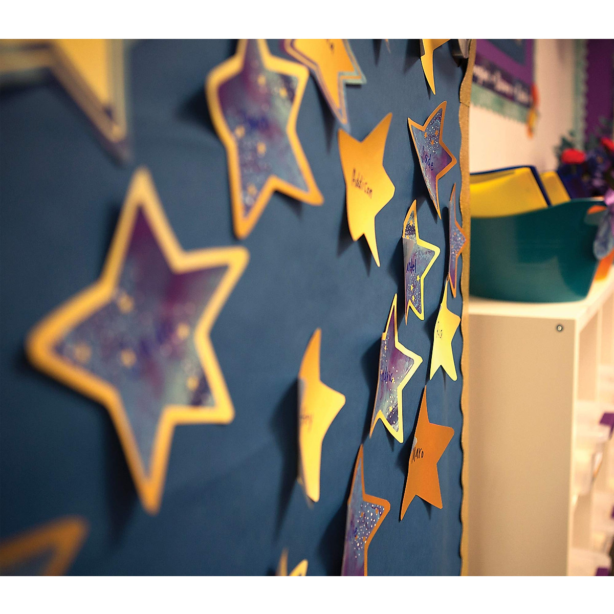 Carson Dellosa Galaxy Stars Cutouts, 36 Marble & Gold Star Cutouts for Bulletin Board and Classroom Décor, Galaxy Décor Classroom Cut-outs, Space Décor Cutouts for Classroom Bulletin Board Decorations