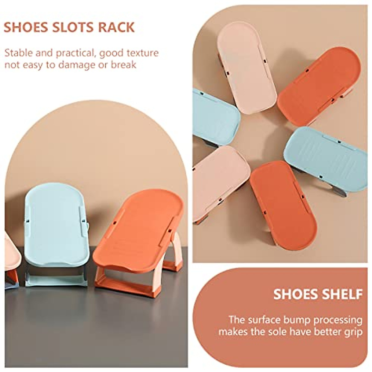 CUBTOL Space Slipper for Deck Holder Stands Clo Low Fixtures Save Stacker: Shoe Rack Slot Sandals Double Organizer Shoes Sneakers Display Organization Sandal Heel Slots Saver Plastic