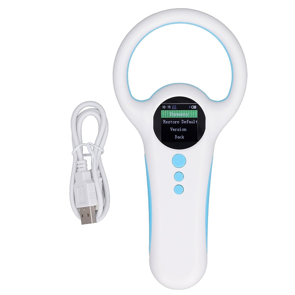 Mavaol Handheld RFID Pet Microchip Scanner, with 134.2kHz 125kHz Dual Frequency, 8 to 20 cm Scanning Range, 800 Data Storage, for Cat, Dog Pet Identification