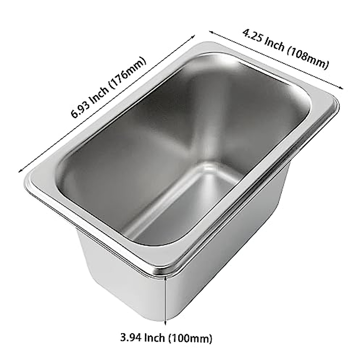 UEJYWUY 8 Pack 1/9 Size Steam Table Pan, 4 Inch Deep Anti Jam Stainless Steel Steam Table Hotel Pan, Commercial Half Size Steam Table Food Pans for Restaurants, Cafeteria, Hotels, Kitchen, Catering