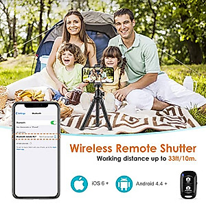Aureday Phone Tripod, Flexible Cell Phone Tripod Stand with Wireless Remote and Phone Holder, Portable Mini Tripod for iPhone&Android Phone