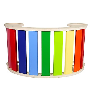 Nautical Beach Decor Waldorf Wooden Rocking Play (Rainbow)