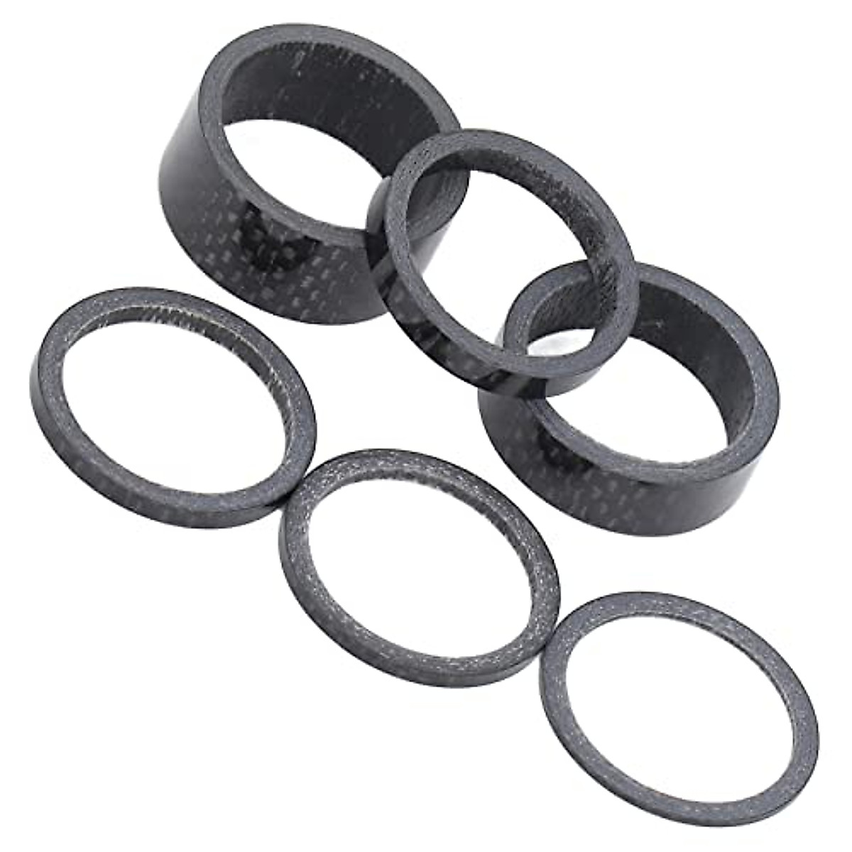 Raguso Bicycle Headset Spacer, Carbon Fiber Bike Front Fork Stem Washer Smooth Edges for Road Bikes