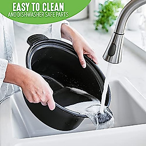 GreenLife Cook Duo Healthy Ceramic Nonstick 6QT Slow Cooker, PFAS-Free, Digital Timer, Dishwasher Safe Parts, White