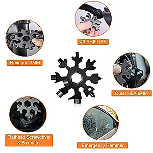 Gifts for Men, Stocking Stuffers for Men Gifts, 18-in-1 Snowflake Multitool, Christmas Gifts for Men, Pocket Tools for Husband Tools for Men, Husband, Grandpa, Unique Dad Gifts from Daughter