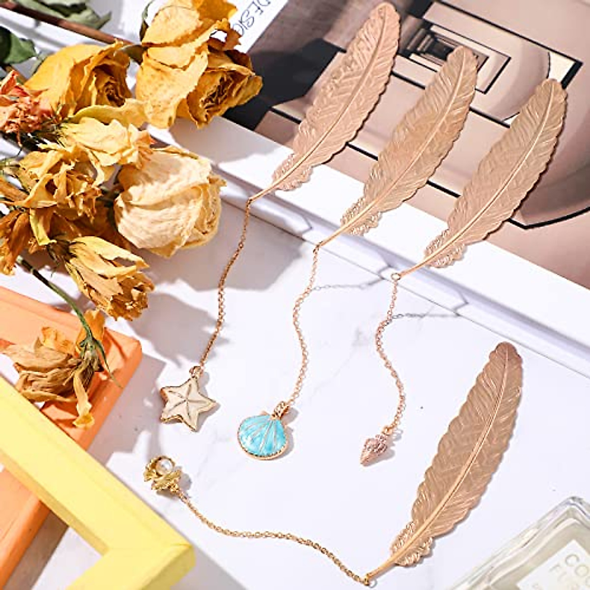 4 Pcs Metal Bookmarks Teacher Bookmark Back to School Gift Thank You Gifts Inspirational Bookmark Teacher Appreciation Gifts Graduation Birthday Gifts Bookmarks Christmas Gift for Book Lover Women Men